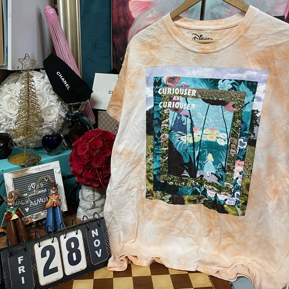 Disney | Shirts | Disney Alice In Wonderland Curiouser And Curiouser ...